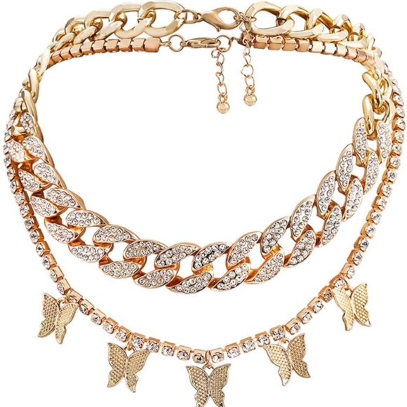 Jewelry | Butterfly Tennis Link Chain Necklace | Poshmark